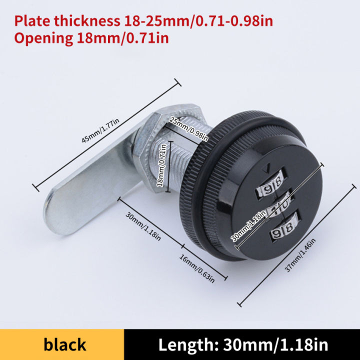3 Digit Combination Password box Lock 20-30mm smart Cam Code Lock Zinc ...