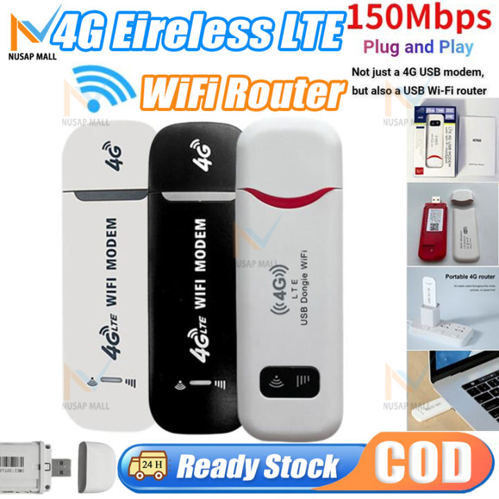 【Philippines Stock】Portable Wireless LTE Wi-Fi Router 4G LTE SIM Card 150Mbps USB Modem WiFi ...