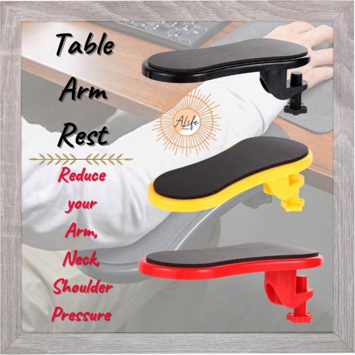 ALife World Adjustable Computer Hand Bracket Arm Rest Attachable Armrest Pad Computer Table Arm ...
