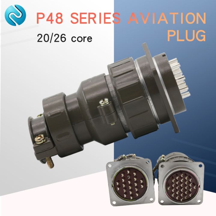 Aviation plug socket round connector P48 series 20/26core diameter 48MM ...