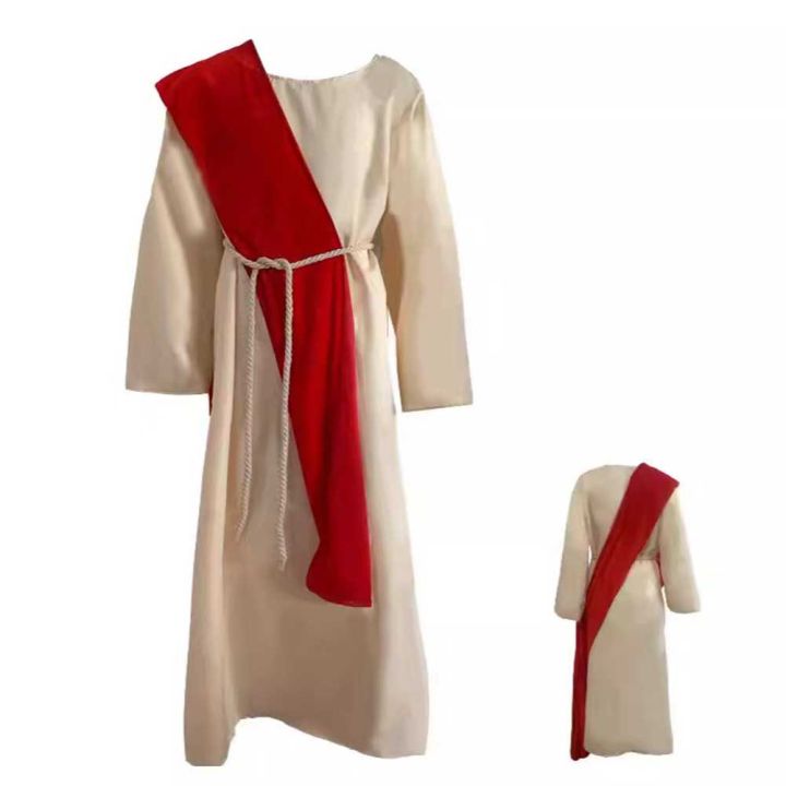 Jesus Costume Men White Jesus Robe Adult Saint Costume Christ Biblical ...