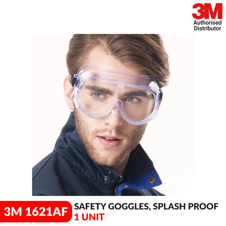 3M 1621AF Safety Goggles, Splash Proof, Kacamata Keselamatan | Lazada