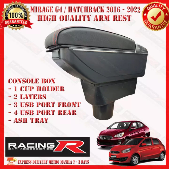 Mitsubishi Mirage G4 / Hatchback 2014 to 2024 Console Box Premium ( Red ...