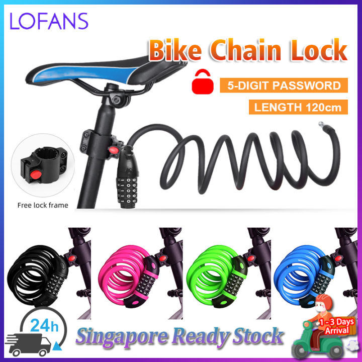 🇸🇬 Fast Delivery Bike Lock, 5-Digit Combination Lock, High Secure ...