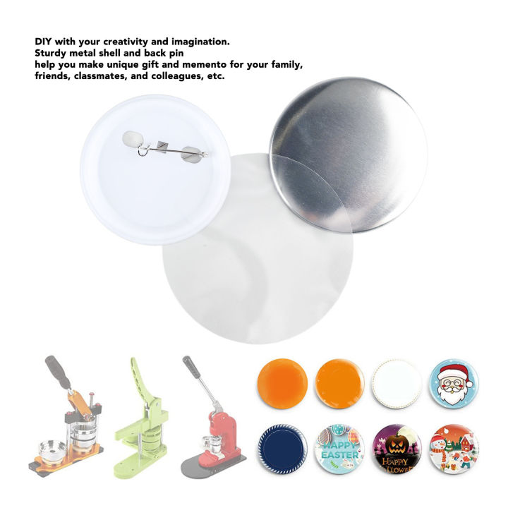 Pin Back Button 100 Set Pin Back Button Parts 2.3in Button Parts for ...