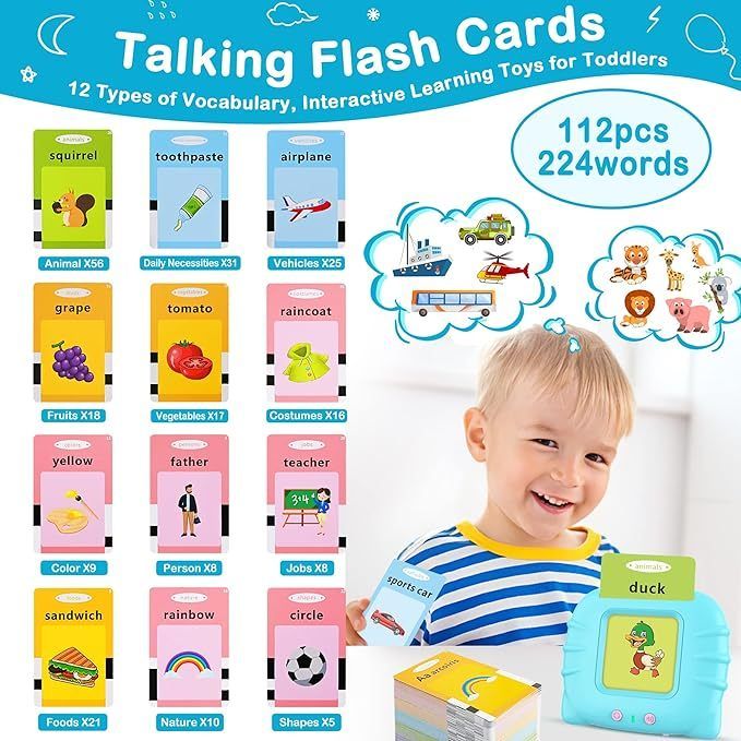 112 Deck Cards Oral Learning Flashcards Kids Talking Sensory ...