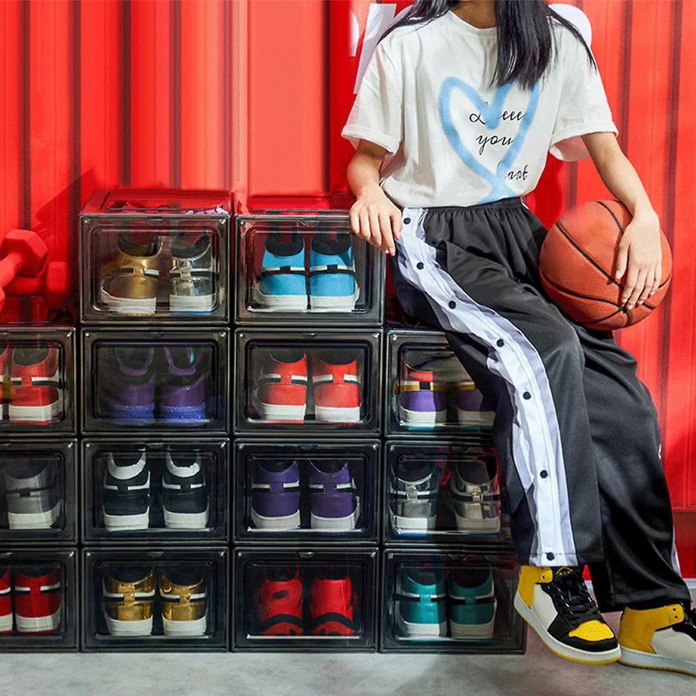 Hodeso [BUY 1 TAKE 1 ] Shoe Box Organizer Hard Durable Box , Stackable Luxury Shoe Box | Lazada PH