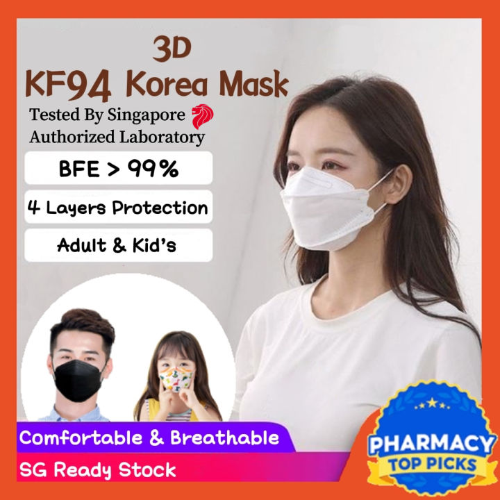 【Ready Stock】10PCS KF94 Korea Mask BFE ≥99% 4 PLY 3D Face Mask | Lazada ...