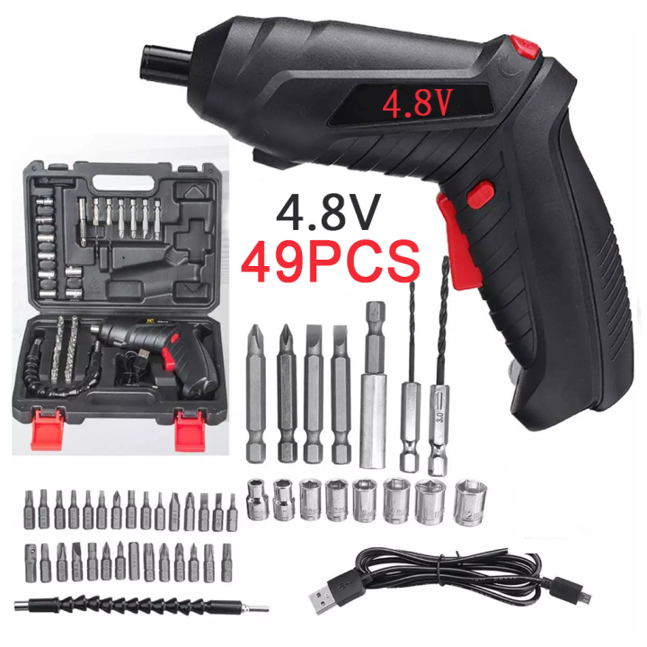 Electric Screwdriver Battery Rechargeable Cordless Screwdriver Powerful ...