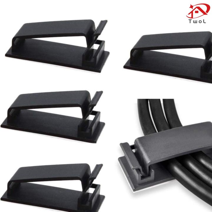 TwoL 1pc Self Adhesive Cable Management Clips Fixed Clamp Adjustable ...