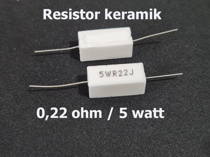Resistor keramik 0,22 ohm 5 watt R22J 5W / kapur 0.22 ohm | Lazada ...