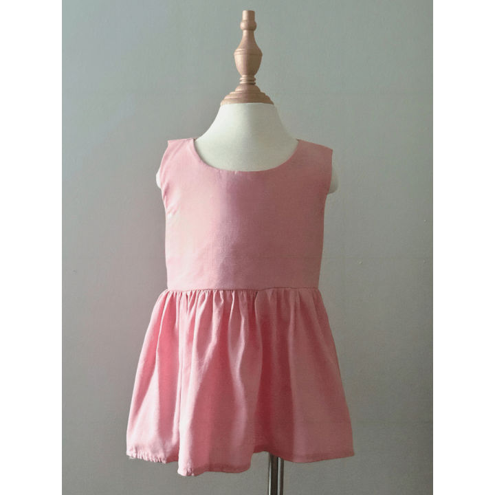 Little Rascals Cheenee Baby Cotton Linen Girl Dress in Blush Pink 1-6 ...