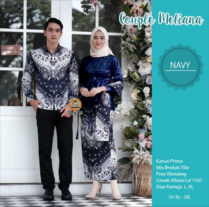 couple pria dan wanita batik tunangan wisuda formal kondangan batik ...