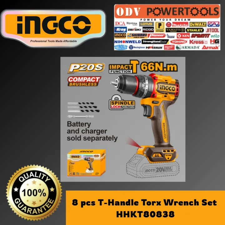 INGCO CIDLI20668 P20S/20V Lithium-Ion Brushless Compact Impact Cordless ...