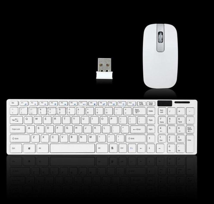 Wireless 2.4G Keyboard and Mouse Set with USB Bluetooth Receiver For PC ...