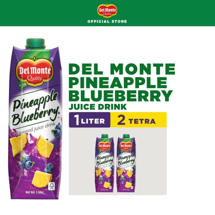Del Monte Pineapple Blueberry Juice Drink 1L Tetra x 2s | Lazada PH