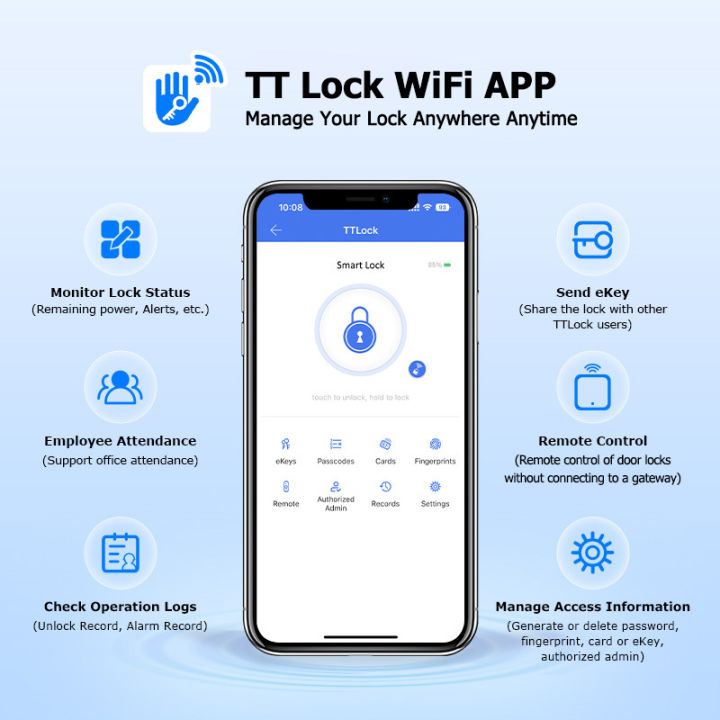 Ttlock WIFI Version Double Side Fingerprint Waterproof Outdoor Gate ...