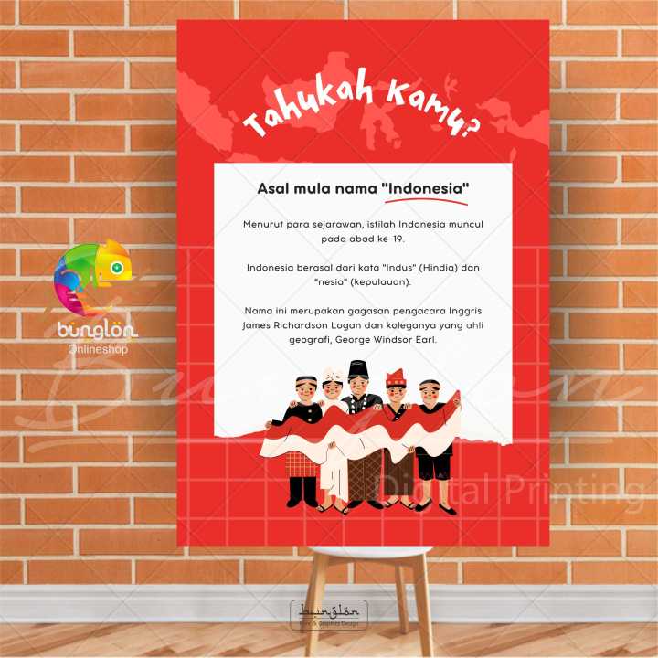 Poster Edukasi Asal Mula Nama Indonesia | Lazada Indonesia