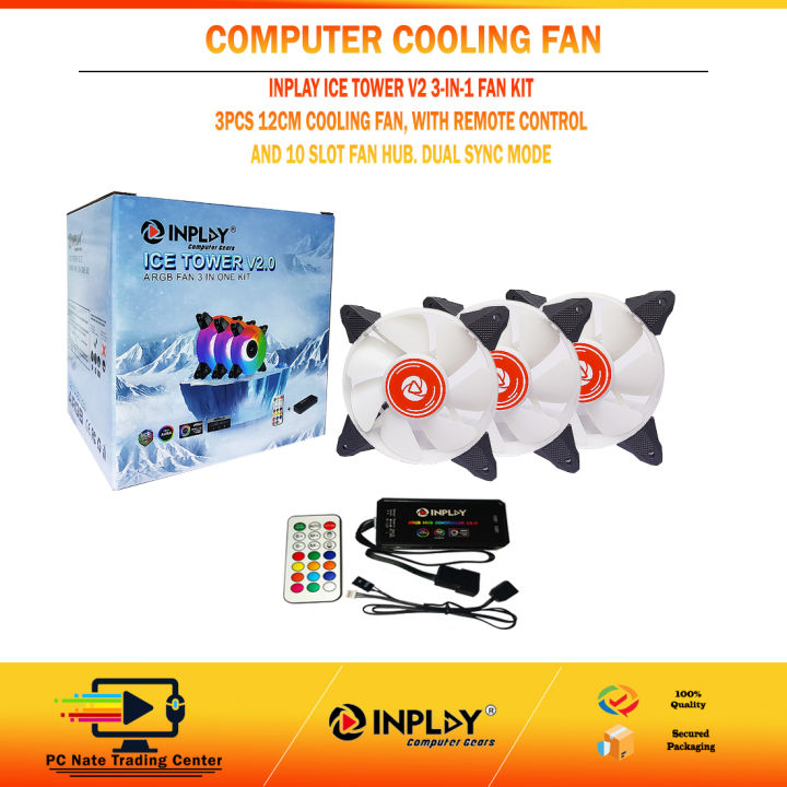 Inplay ICE TOWER V2 3-In-1 ARGB Fan Kit | 3PCS 12CM Cooling Fan, with ...