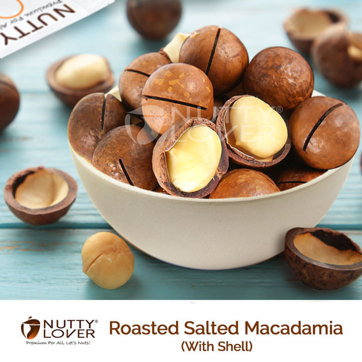 1KG Nutty Lover Premium Macadamia nut WITH SHELL Roasted Salted (2 x 500gram) | Lazada