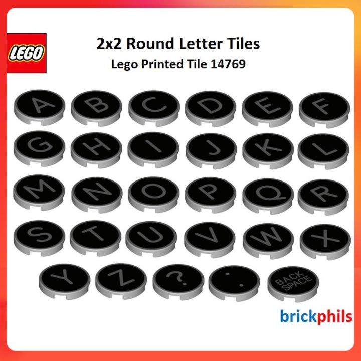 Lego Printed Tile 14769 - 2x2 Round Letter Tiles (from Typewriter Set ...