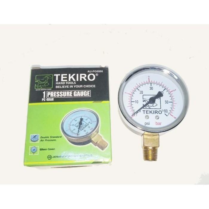 Tekiro Manometer 6 10 16 Bar Pressure Gauge 2.5 Inch Alat Ukur Tekanan ...