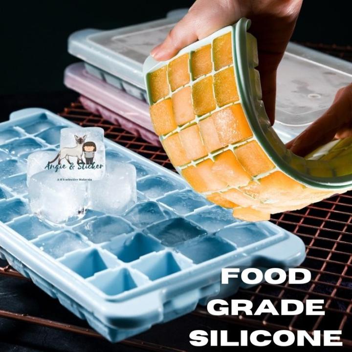 [StockMsia]24/36 Grids Silicone Ice Cube Tray Cover Fresh Fruit Ice ...