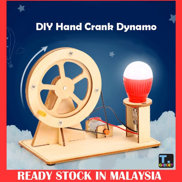 DIY Hand Crank Dynamo Wooden Educational Kits For Children Physical ...