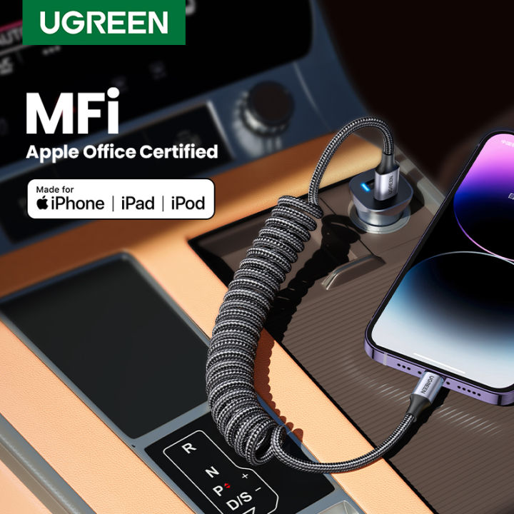 UGREEN Car Spring Data Cord Fast Charging for iPhone 14 Pro Max 13 pro ...