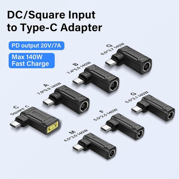 PD 140W DC to Type C Power Charging Adapter DC Female Input to USB C ...