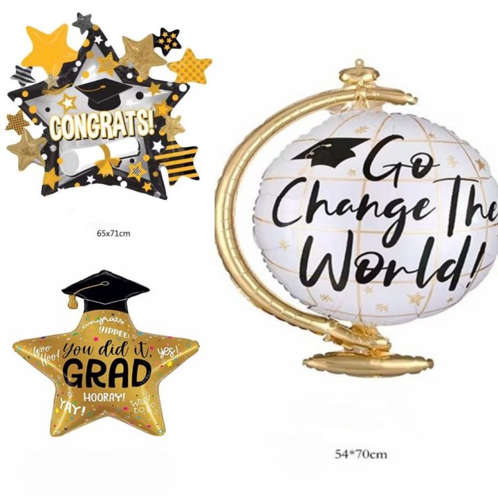 Balon Foil Graduation/Wisuda Globe/Wisuda Star Shape With Toga/Wisuda ...