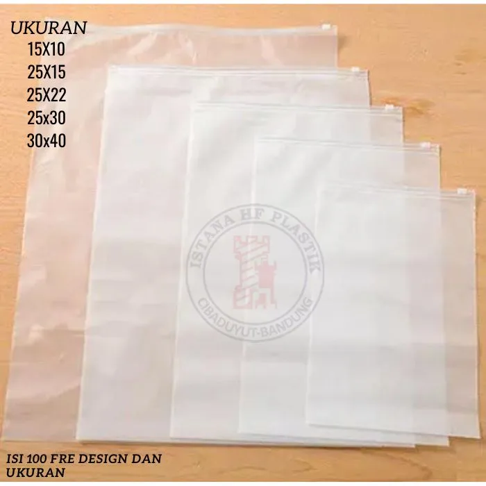kantong plastik zip lock isi 100 /zipper storage bag ukuran 15x10-25x15 ...