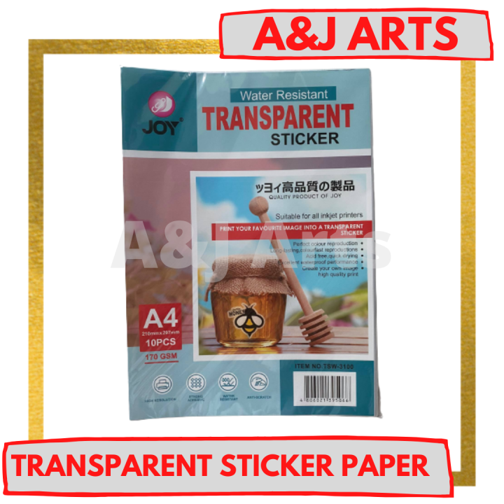 Transparent Sticker Paper A4 Joy Transparent Sticker Transparent ...