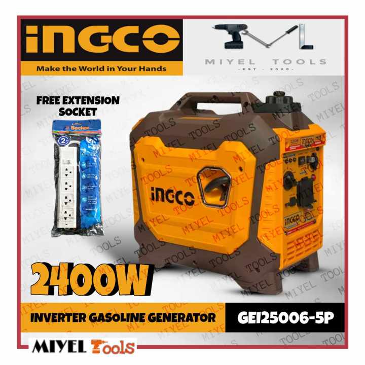 Ingco Inverter Gasoline Generator 2.5KVA 2400W GEI25006-5P FREE ...