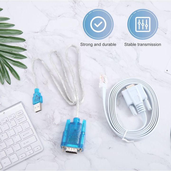 (YEAJ) RJ45 Network Cable Serial Cable Rj45 to DB9 and RS232 to USB (2 ...