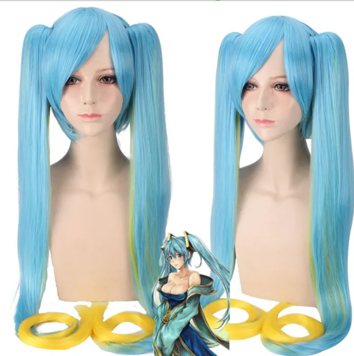 League of Legends LOL harp fairy Qin Ma double ponytail cos wig fake ...