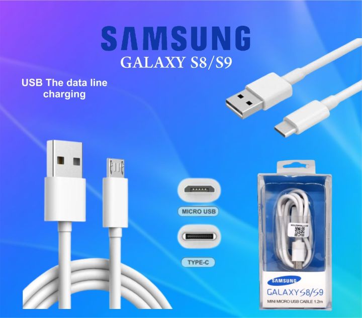 Kabel Data Fast Charging Samsung Galaxy S8/S9 Type C & Micro Original ...