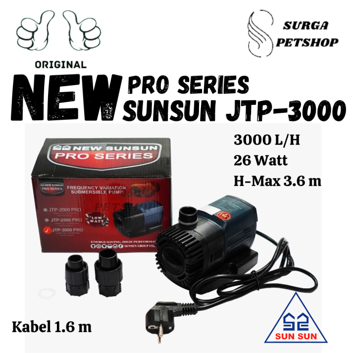 NEW SUNSUN JTP 3000 PRO SERIES POMPA AIR CELUP AKUARUM KOLAM IKAN JTP3000PRO WATER SUBMERSIBLE ...