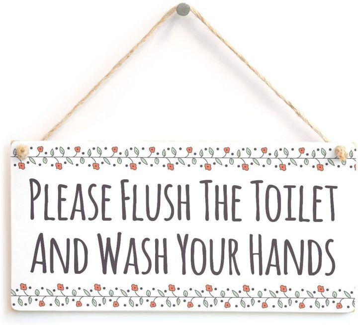 Please Flush The Toilet & Wash Your Hands! - Stylish Bathroom Rules ...