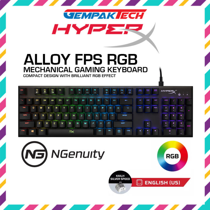 HyperX Alloy FPS RGB Mechanical Gaming Keyboard Speed Silver (HX-KB1SS2 ...