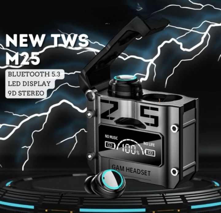 TWS M25 Headset Bluetooth GAMING Earphone Bluetooth Wireless Bass ...