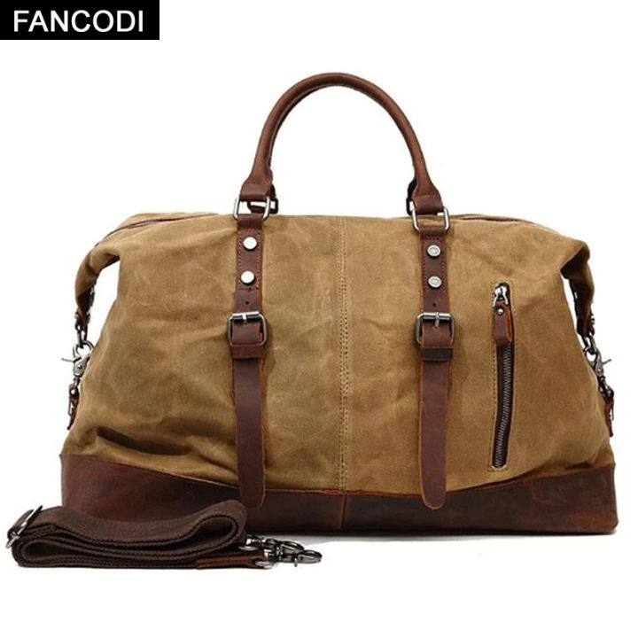 Beg tangan besar tote besar lelaki vintage Duffle besar beg besar besar ...