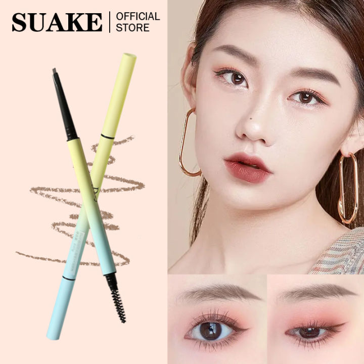 Suake 4 Colors Eyebrow Pencil Double Ended Waterproof Long Lasting