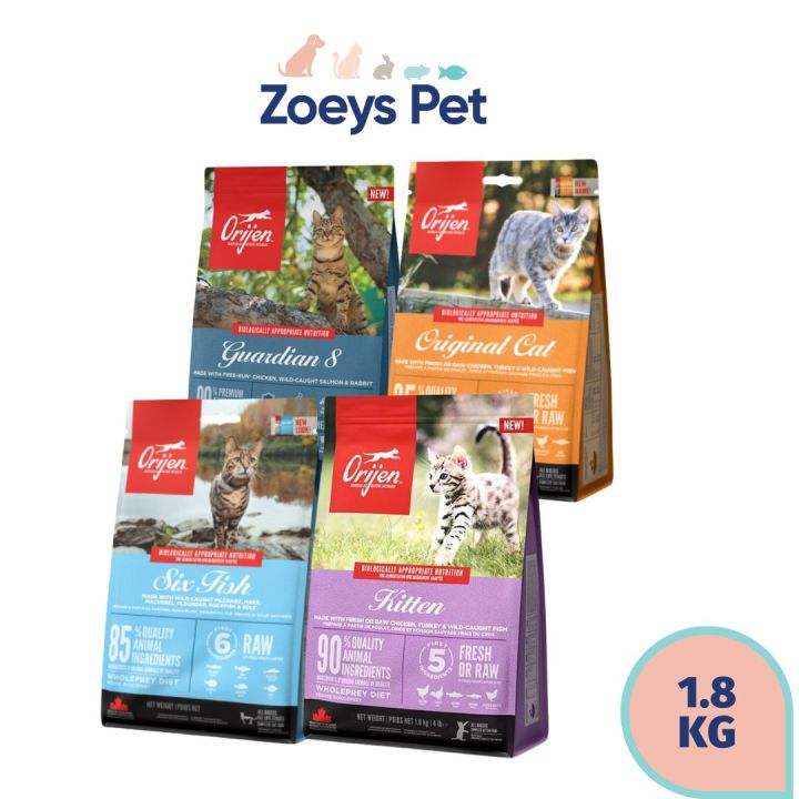 Orijen Original Cat / Six Fish / Guardian 8 / Kitten 1.8KG Dry Cat Food ...