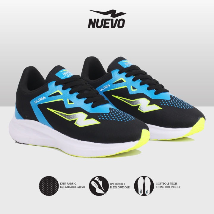 Sepatu Sneakers Olahraga Pria Nuevo Ultima Black Torquoise Running Lari ...