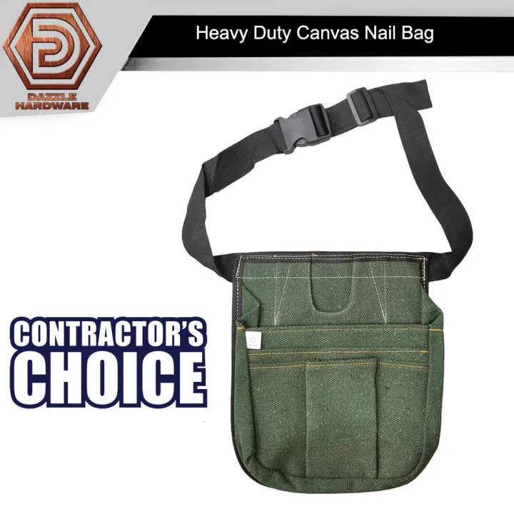 Heavy duty 3 layers canvas nail bag beg paku kain tebal tool bag ...