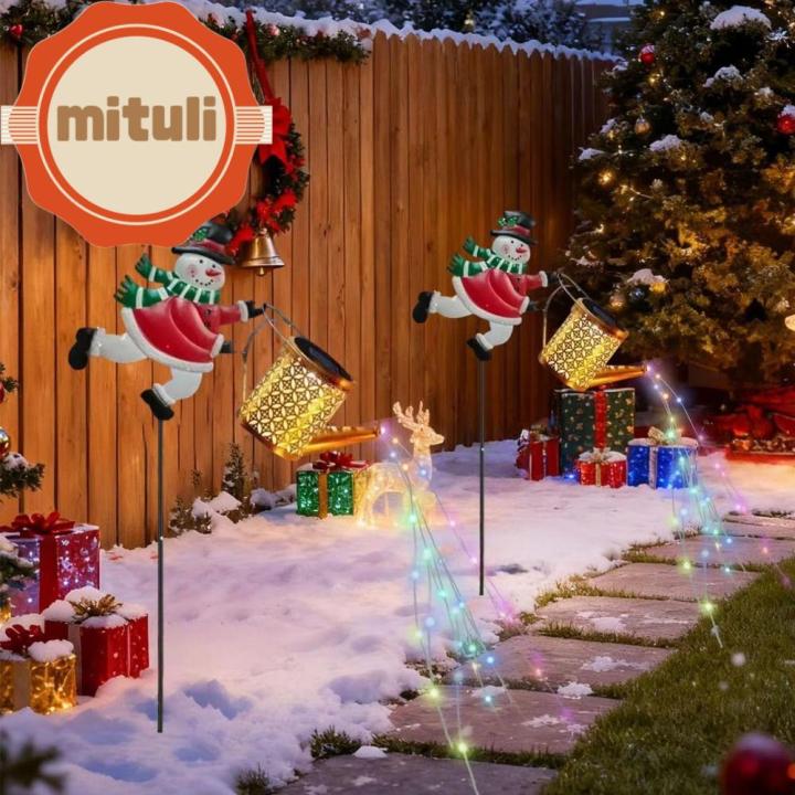 MITULI ทนต่อสภาพอากาศ ไฟมนุษย์หิมะพลังงานแสงอาทิตย์ บัวรดน้ำ ใช้พลังงาน ...