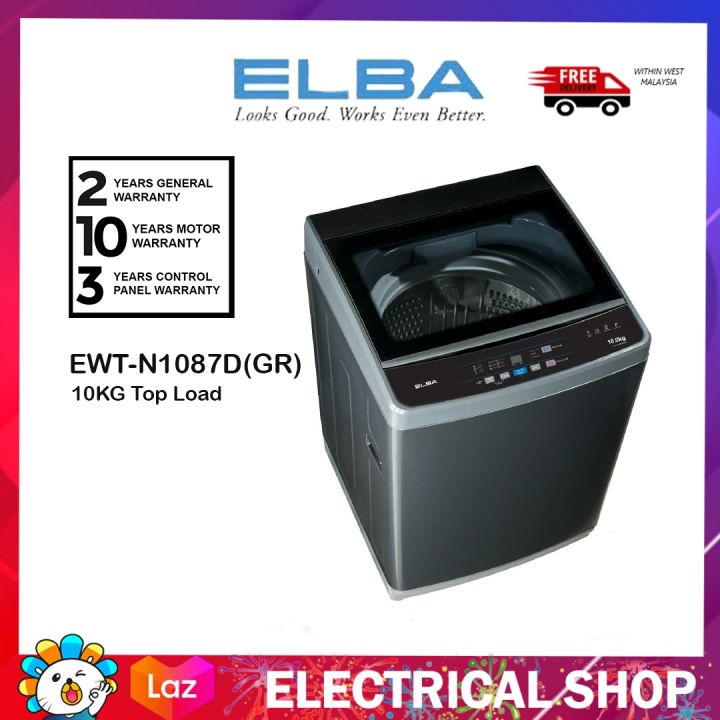 Elba 10KG EWT-N1087D(GR) Top Load Fully automatic Washing Machine EWTN1087DG Mesin Basuh | Lazada