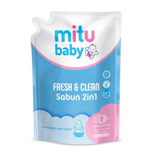 Mitu Baby Fresh & Clean Sabun 2 in 1 Honey & Milk (PINK) - Refill ...