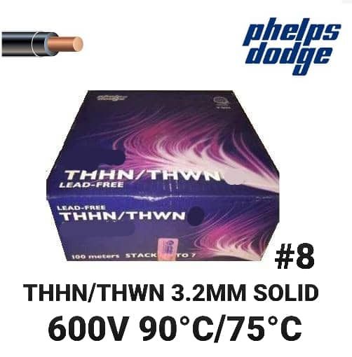 PhelpsDodge Phelps Dodge Phelpdodge Thhn Wire #8 3.2mm Solid ( RETASO ...